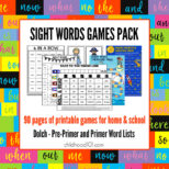 Printable Sight Words Games Pack - Childhood101 Shop