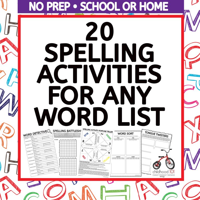 20 Spelling Activities for Any Word List